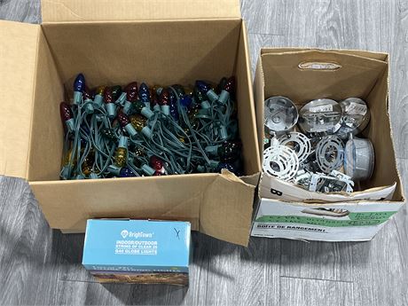 Urban Auctions - LOT OF CHRISTMAS LIGHTS & ELECTRICAL OUTLET BOXES